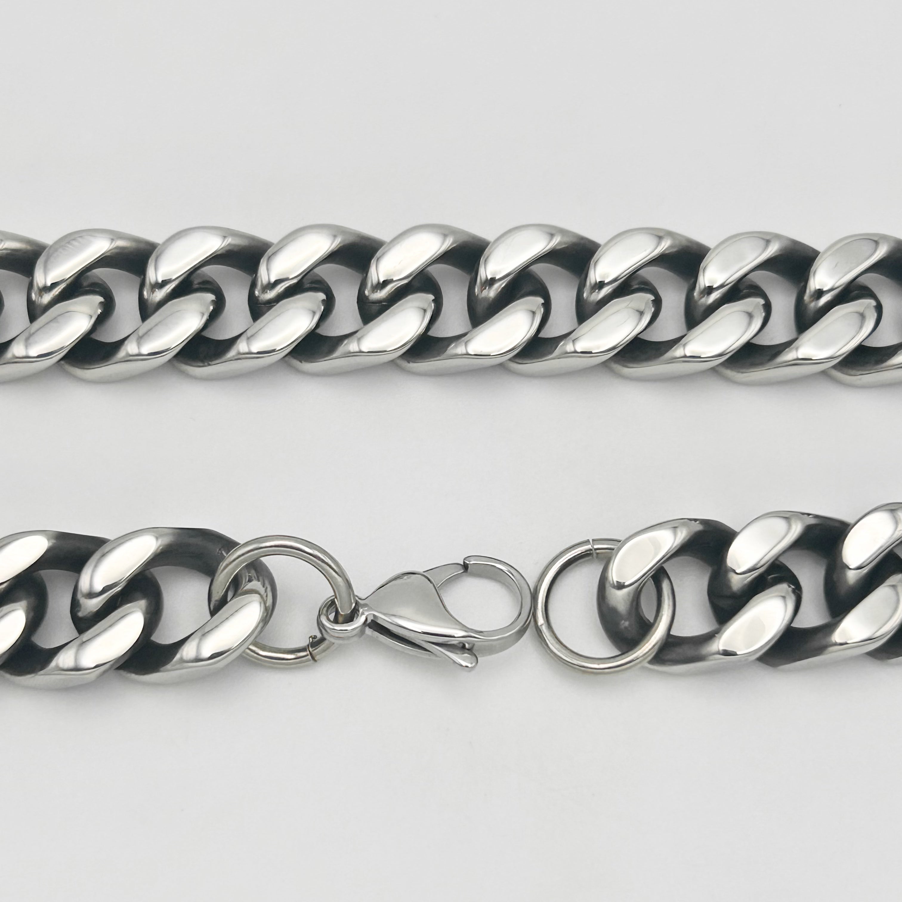 CHS-104 Solid Cuban Chain - Stainless Steel - Silver – Alvony Inc